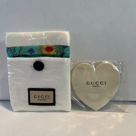 Gucci | Accessories | Gucci Beauty Heartshaped Mirror With Carrying ...